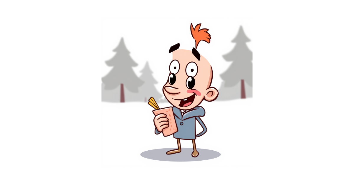 Funny Simple Cartoon Guy With A | AI Vector Graphic
