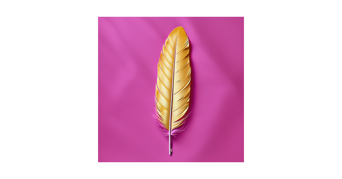 A Stylized Yellow Feather With A | AI Vector Graphic