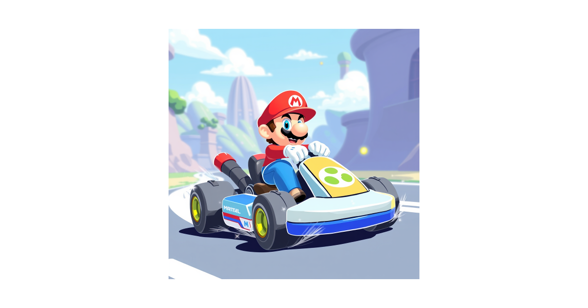 A 2d Mario Kart, Vector, Digital | AI Vector Graphic
