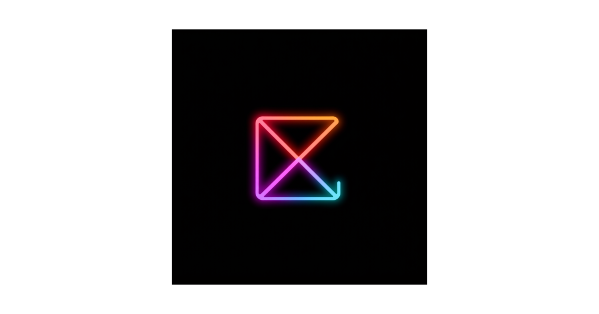 Simple Logo Abstract Shapes Neon, | AI Vector Graphic