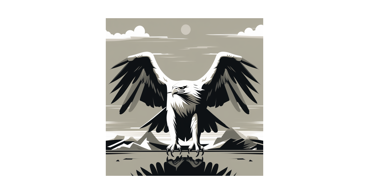 Aquila Vector Monocrome Minimal, | AI Vector Graphic