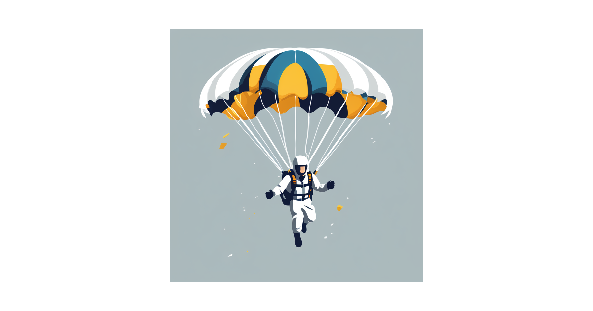 Parachute Man 2d, Simple Shapes, | AI Vector Graphic