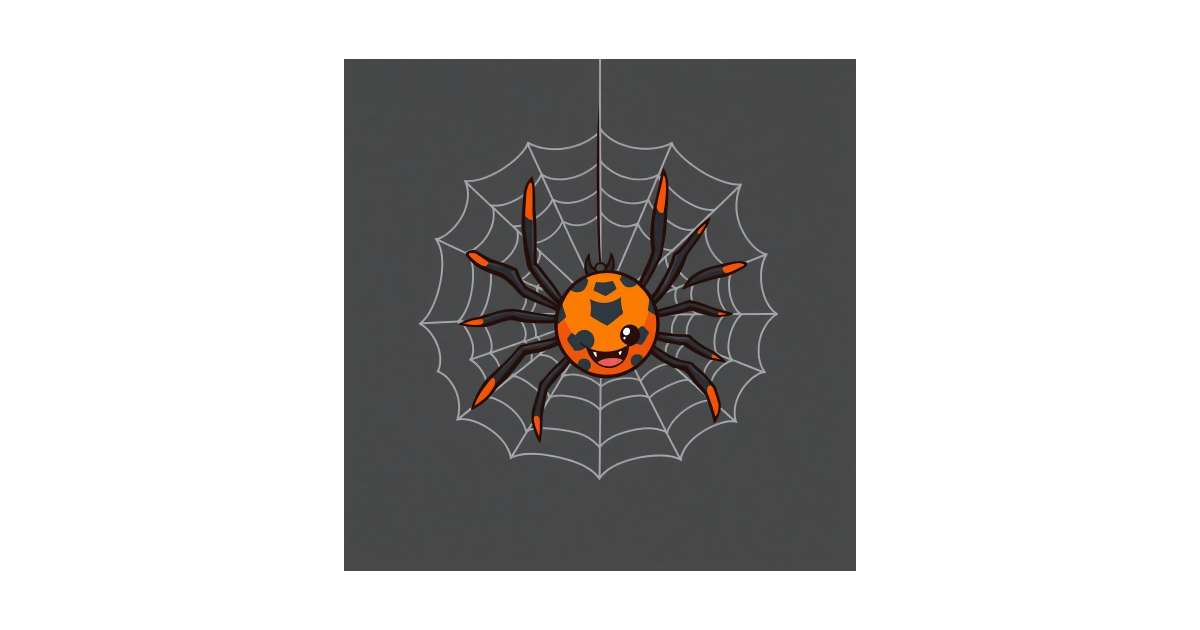 A Cartoon Spider In A Web Using | AI Vector Graphic