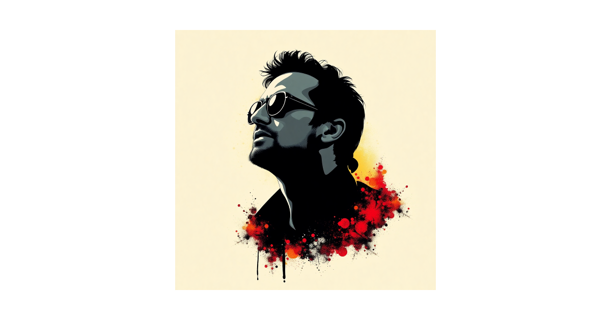 U2 Bono, Vector, Digital | AI Vector Graphic