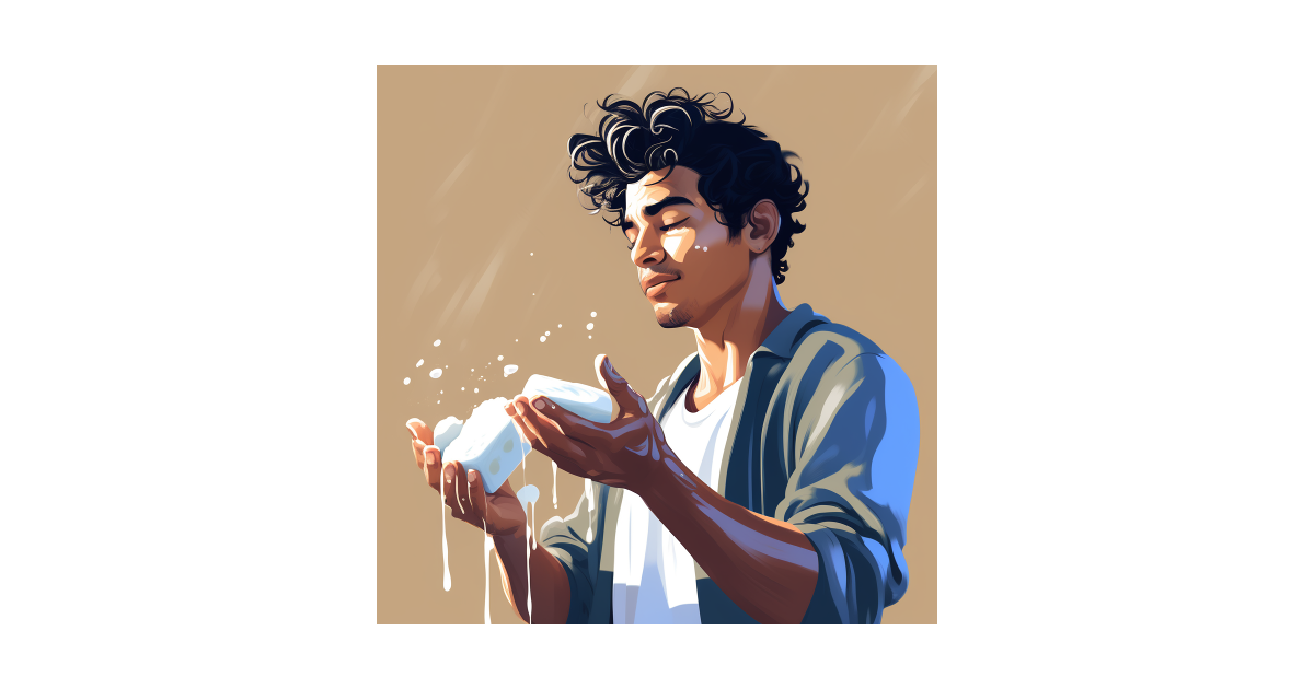 A Person Gently Applying Soap To | AI Vector Graphic