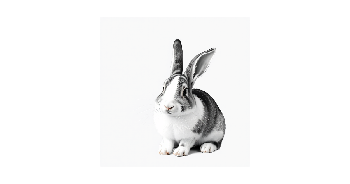 Rabbit Simple Black And White, | AI Vector Graphic