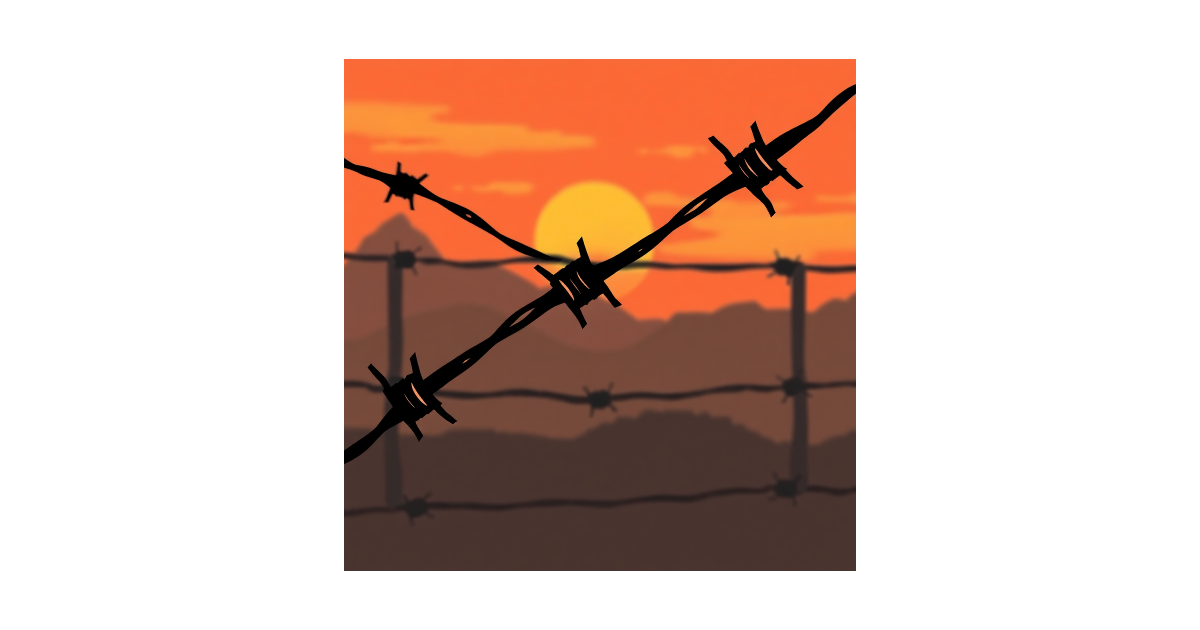 Barbed Wire, Vector, Digital | AI Vector Graphic