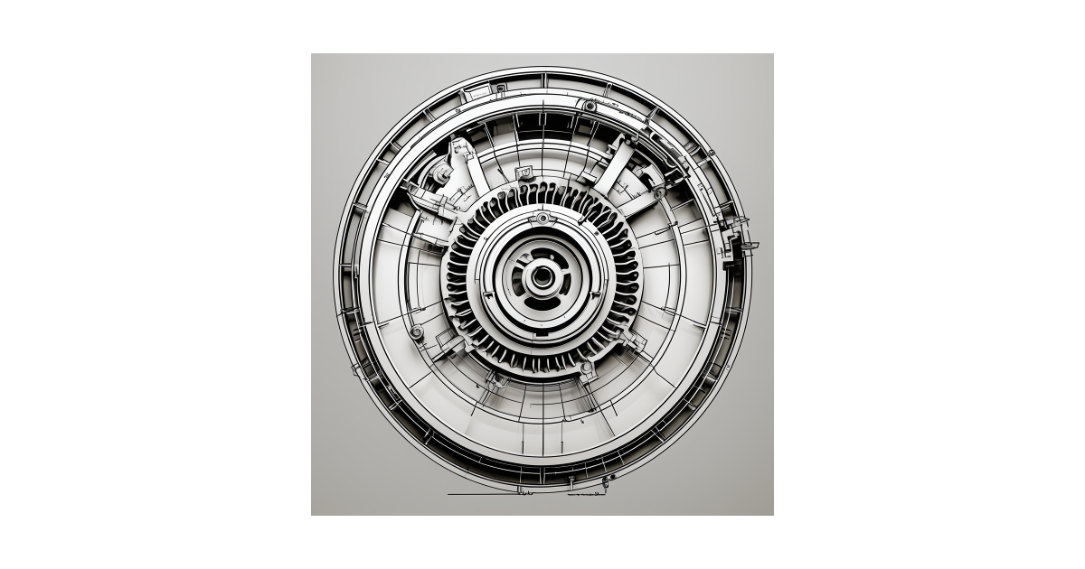 Stator, Engineering Drawing, | AI Vector Graphic
