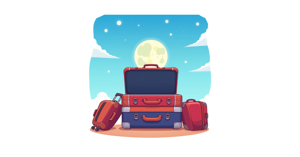 Opened Luggages, Vector Cartoon, | AI Vector Graphic