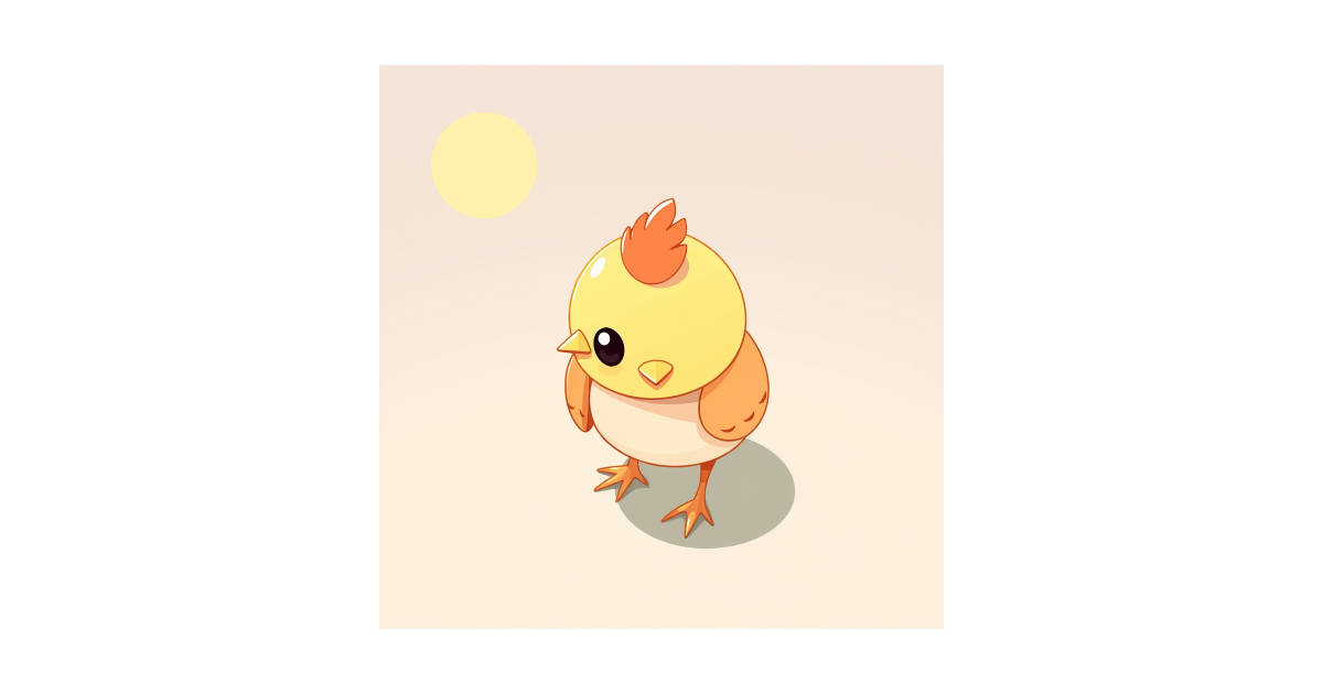 Isometric Cute Chibi Chick Vector, | AI Vector Graphic