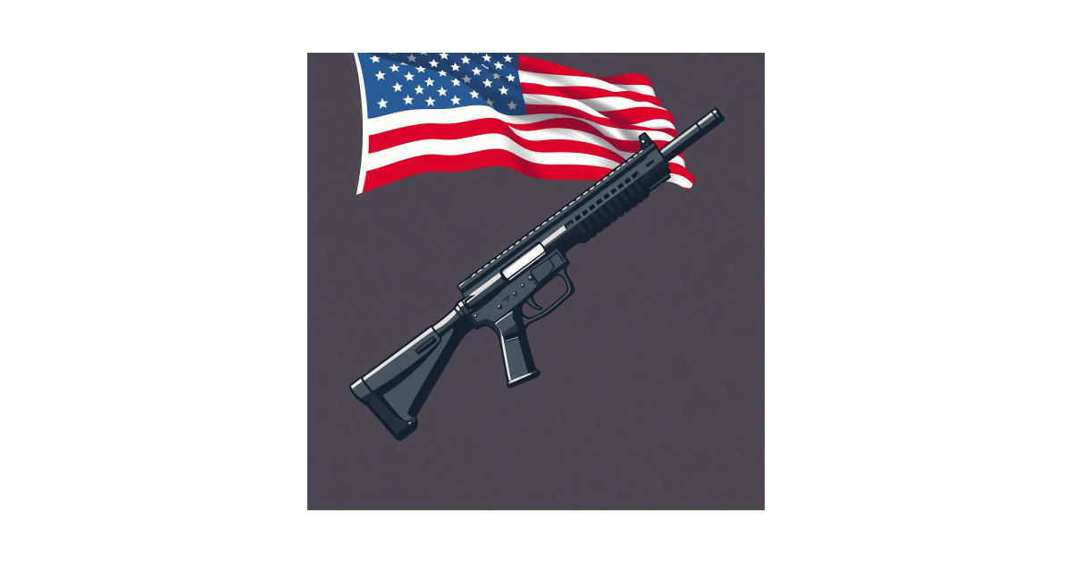 America Guns Freedom Flag Bullets, | AI Vector Graphic