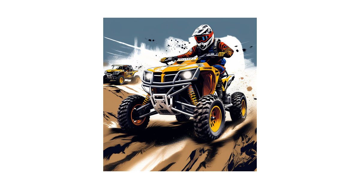 Polaris Rzr Racing Dirt Bikes And | AI Vector Graphic